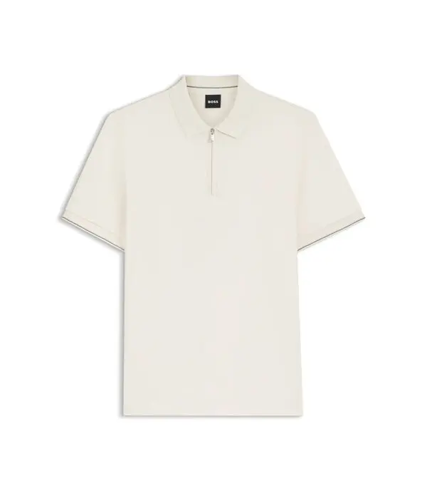 BOSS Regular-fit Polo With Zipper Closure