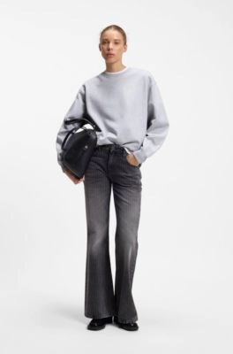 Hugo Crewneck Sweatshirt With Graphic Prints In Cotton Terry