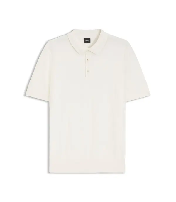 BOSS Regular-fit Knit Polo In Structured Fabric