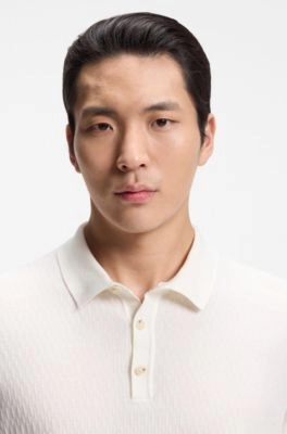 BOSS Regular-fit Knit Polo In Structured Fabric