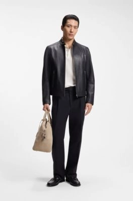 BOSS Regular-fit Knit Polo In Structured Fabric