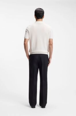BOSS Regular-fit Knit Polo In Structured Fabric