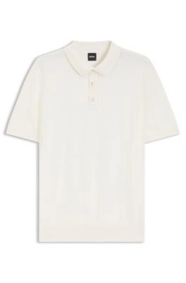 BOSS Regular-fit Knit Polo In Structured Fabric