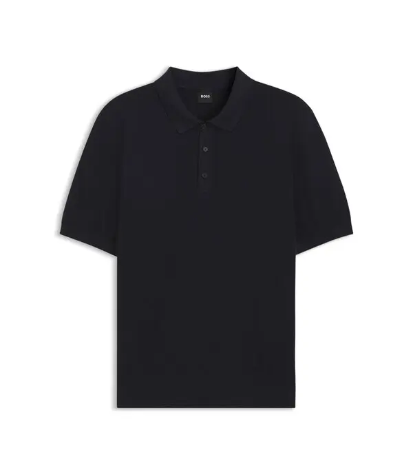 BOSS Regular-fit Knit Polo In Structured Fabric