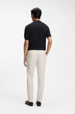BOSS Regular-fit Knit Polo In Structured Fabric