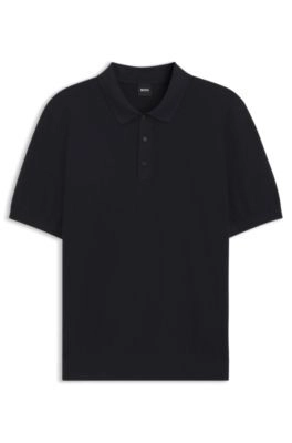BOSS Regular-fit Knit Polo In Structured Fabric