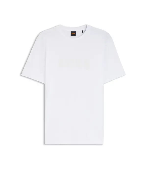 BOSS Regular-fit Cotton T-shirt With Modern Logo - White
