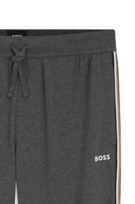 BOSS Pajama Pants In Stretch Cotton With Signature Side Stripes