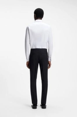 Hugo Slim-fit Shirt In Structured Cotton Poplin