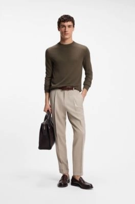 BOSS Silk Sweater With Jacquard Pattern