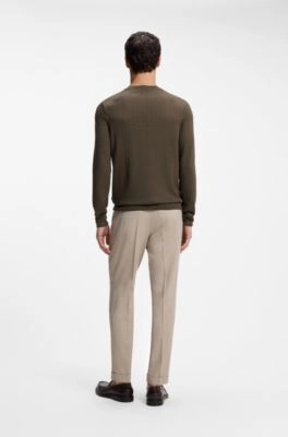 BOSS Silk Sweater With Jacquard Pattern
