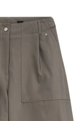 BOSS Wide-leg Cotton Denim Pants