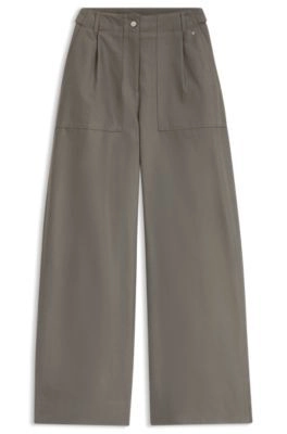 BOSS Wide-leg Cotton Denim Pants