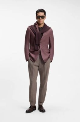 BOSS Knit Polo Shirt In Two-tone Cotton