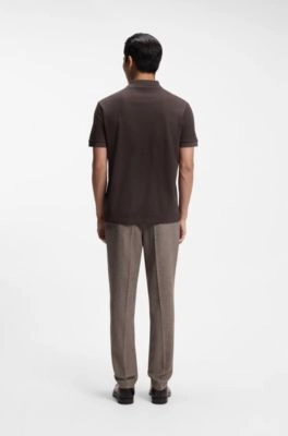 BOSS Knit Polo Shirt In Two-tone Cotton