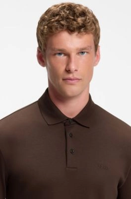 BOSS Long-sleeved Polo Shirt In Interlock Cotton With Logo