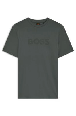 BOSS Cotton T-shirt With Large Tonal Logo