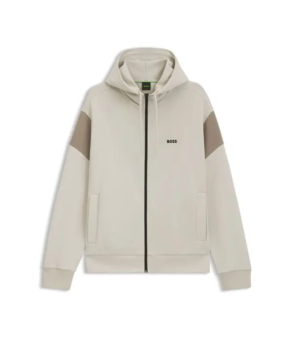 BOSS Regular-fit Zip-up Sweatshirt In Spacer Piqu
