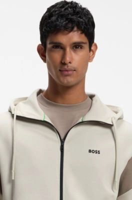 BOSS Regular-fit Zip-up Sweatshirt In Spacer Piqu