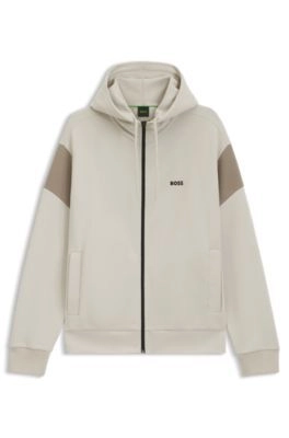 BOSS Regular-fit Zip-up Sweatshirt In Spacer Piqu