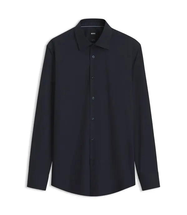 BOSS Slim-fit Shirt In Easy-iron Stretch Cotton - Dark Blue