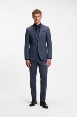 BOSS Slim-fit Shirt In Easy-iron Stretch Cotton - Dark Blue