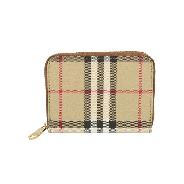 Burberry Small Check Printed Wallet 'archive Beige - Tan