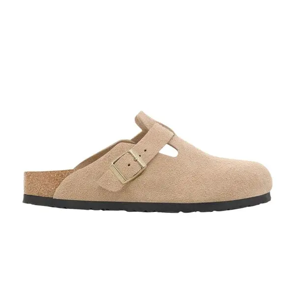 BIRKENSTOCK Boston Soft Footbed Suede Narrow 'sandcastle - Tan