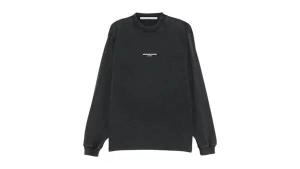 Alexander Wang Logo Print Long Sleeve T-shirt - Washed Black