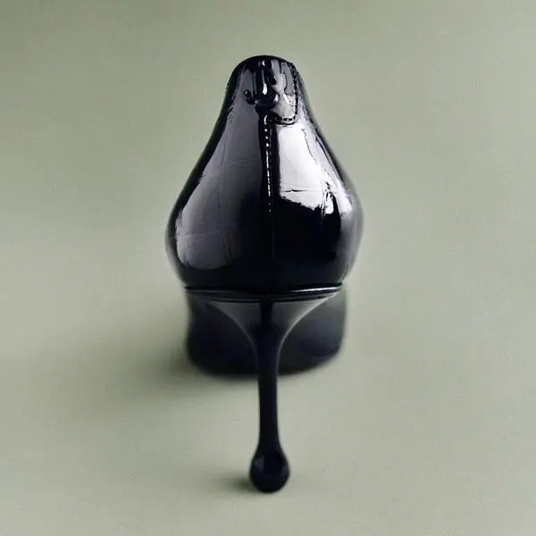 JIMMY CHOO Ixia 95 Shiny Croc Embossed Leather Pumps