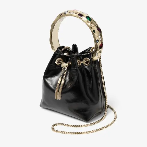 JIMMY CHOO Bon Bon Bucket Bag With Crystal Handle