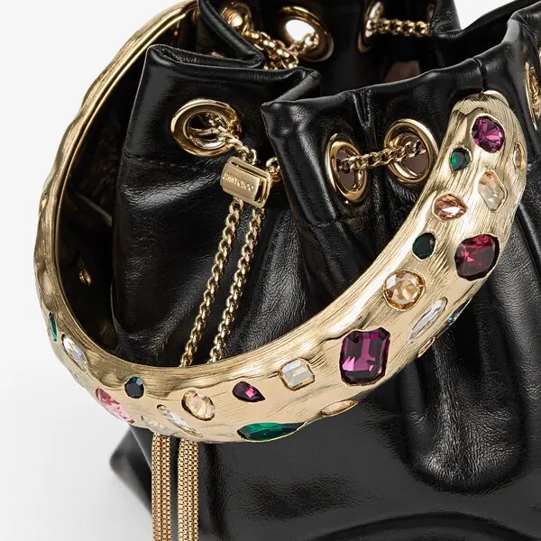 JIMMY CHOO Bon Bon Bucket Bag With Crystal Handle