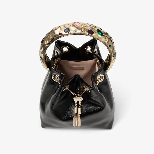 JIMMY CHOO Bon Bon Bucket Bag With Crystal Handle