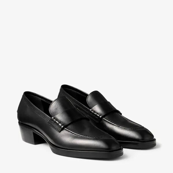 JIMMY CHOO Wilder Loafers In Buffalo Leather - Black