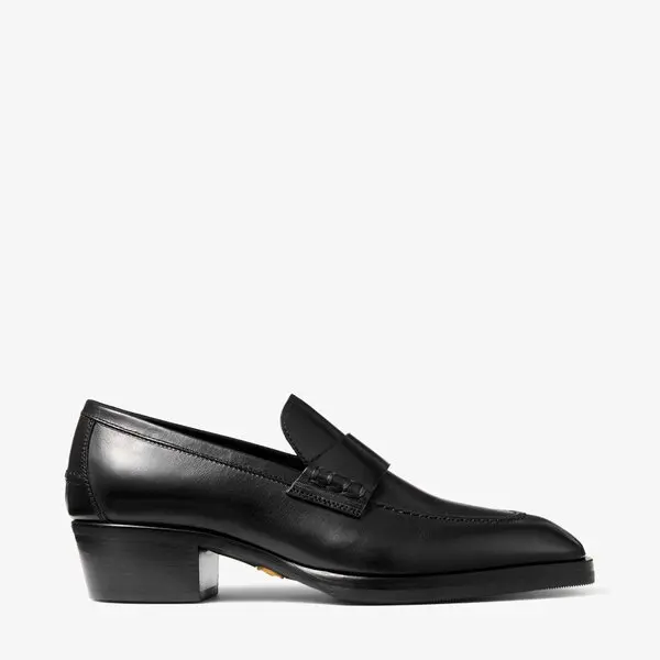 JIMMY CHOO Wilder Loafers In Buffalo Leather - Black