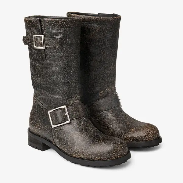 JIMMY CHOO Biker Mid Boots - Black/toffee