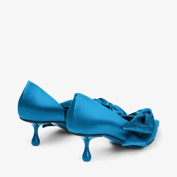 JIMMY CHOO Issy Pump 50 Satin Sandals With Oversized Bow