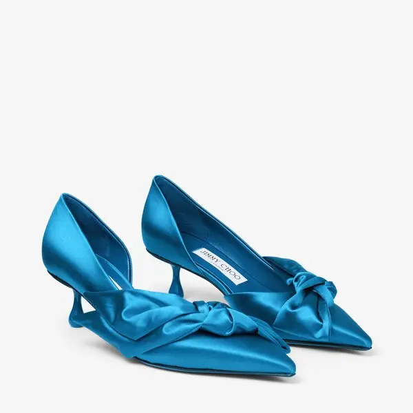 JIMMY CHOO Issy Pump 50 Satin Sandals With Oversized Bow