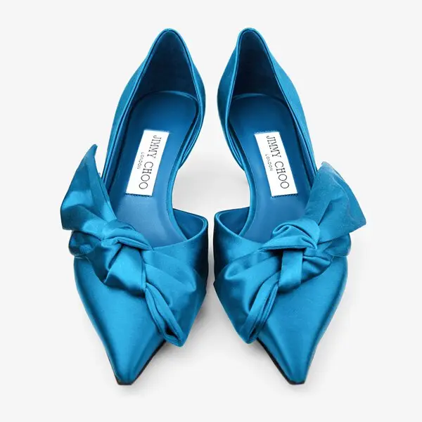 JIMMY CHOO Issy Pump 50 Satin Sandals With Oversized Bow