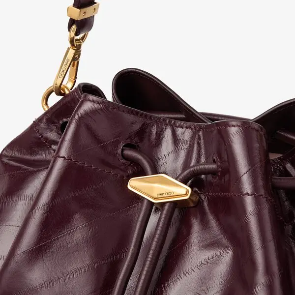JIMMY CHOO Cinch Medium Shoulder Bag - Barolo/gold
