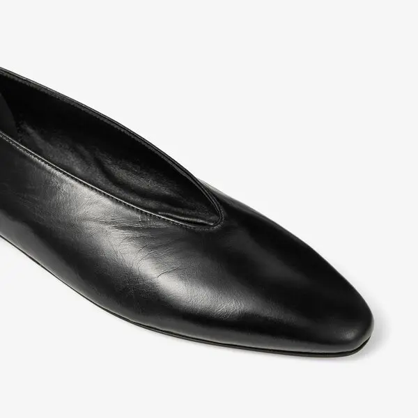 JIMMY CHOO Margot Soft Shiny Biker Leather Flats
