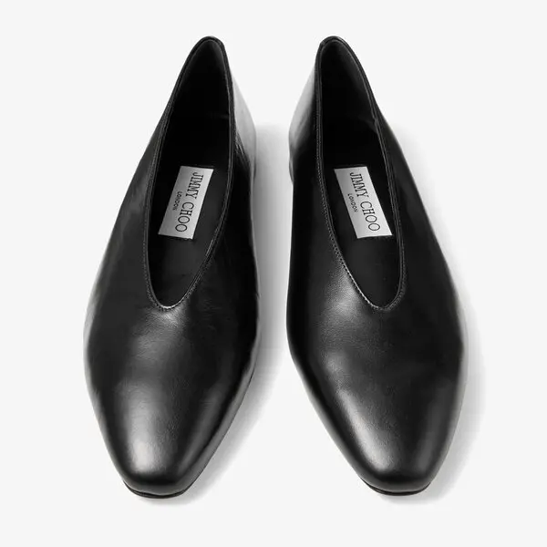 JIMMY CHOO Margot Soft Shiny Biker Leather Flats