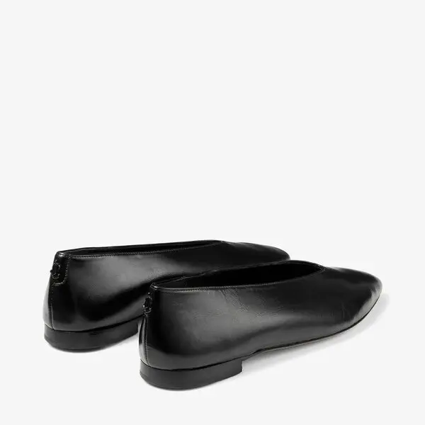 JIMMY CHOO Margot Soft Shiny Biker Leather Flats