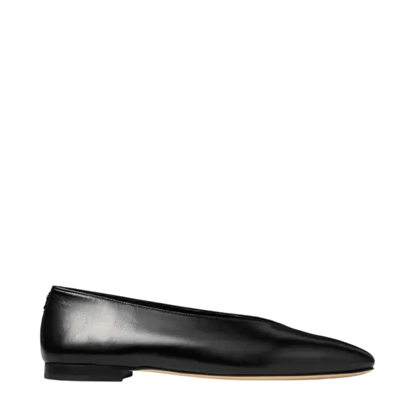JIMMY CHOO Margot Soft Shiny Biker Leather Flats - Black