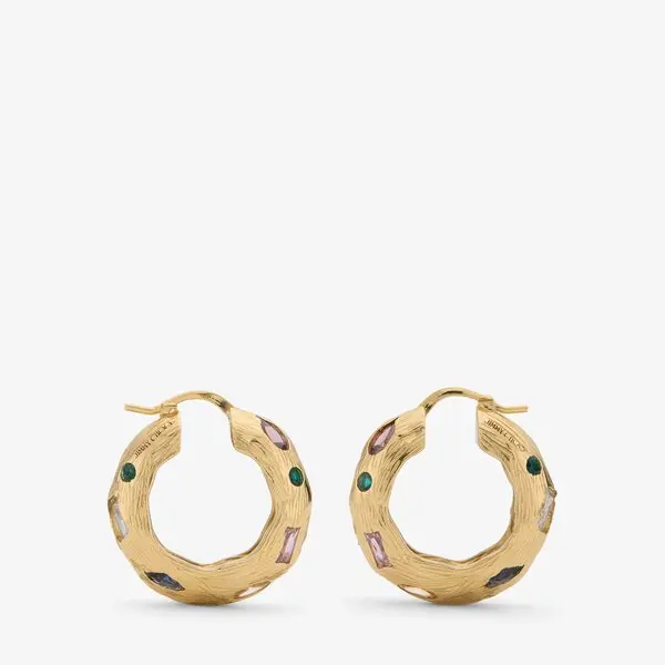 JIMMY CHOO Hoop Earrings With Mixed Stones - Silver