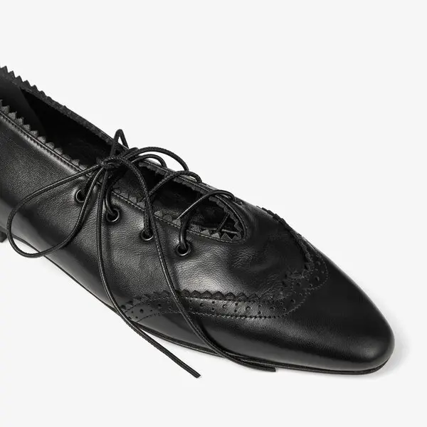 JIMMY CHOO Margot Lace Up Flat With Brogue Detailing