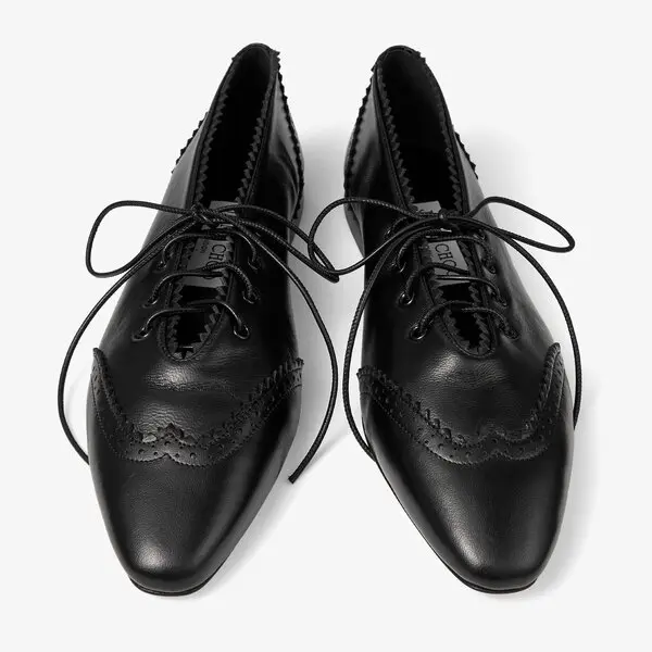 JIMMY CHOO Margot Lace Up Flat With Brogue Detailing
