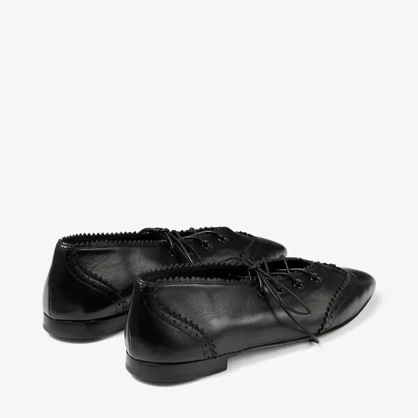 JIMMY CHOO Margot Lace Up Flat With Brogue Detailing