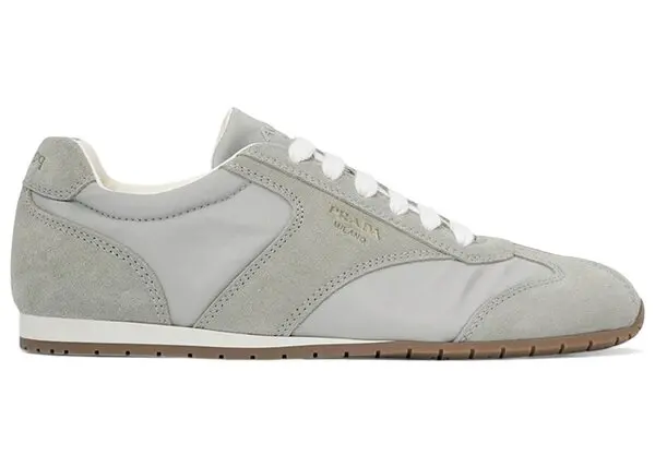 Prada Prax Nylon And Suede Sneakers - Gray