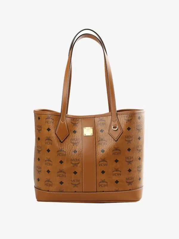 Mcm Liz Vi Shopper Small Bag - Cognac